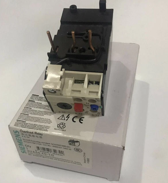 NEW SIEMENS THERMAL Overload Relay 3UA5040-1G 4-6.3A ship DHL $45.30 ...