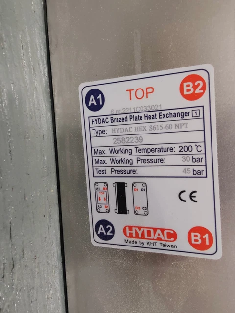 HYDAC PLATE HEAT Exchanger (Type Hex S615-60 NPT) $1,920.15 - PicClick CA