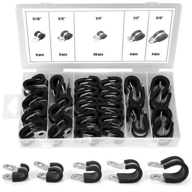 42 X UNIVERSAL Rohrschellen-Sortiment Leitungsschelle Schlauchschelle gummi F7S2 EUR 15,41 ...