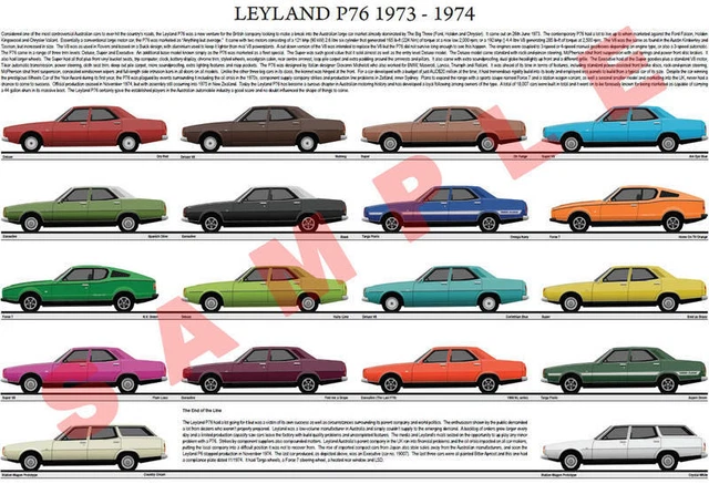 LEYLAND P76 HISTORY chart 1973 to 1974 Deluxe Super Executive Force 7 £ ...