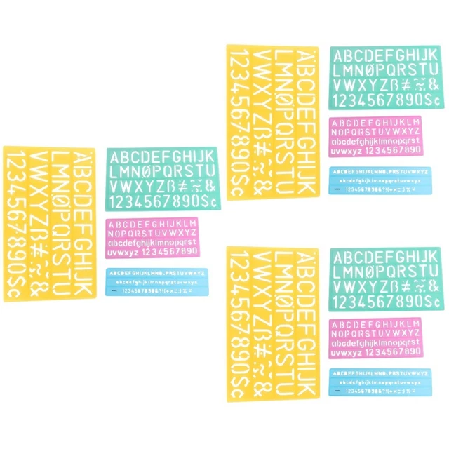 3 PCS ALPHABET Letter Number Stencils Childrens Drawing Children's ...