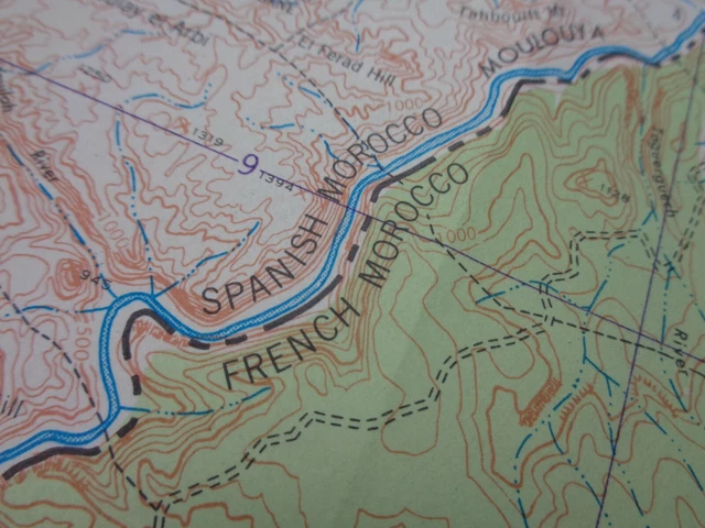 WW2 (1943) US Army Map entitled "TOUMIAT ZAIO" (NORTHERN MOROCCO) First ...
