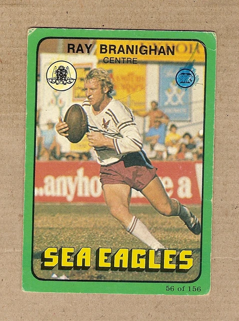 1978 MANLY Sea Eagles Scanlens Rugby League Card #56 Ray Branighan $12. ...