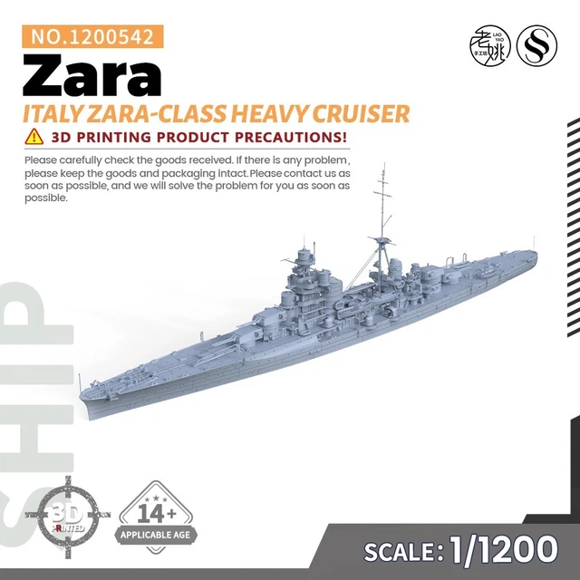 SSMODEL SSC1250542 MILITARY Model Kit Italy Zara-class Heavy Cruiser ...