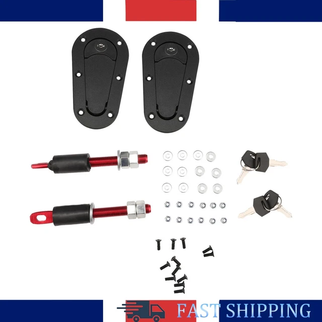 QUICK RELEASE BONNET Latch Catches UK Brand New W/Locking Pins Black ...