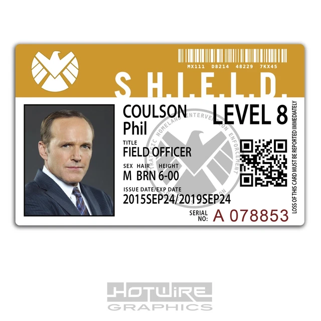 PLASTIC ID CARD (TV & FILM Prop) - Agent Phil Coulson Marvel Agents of ...