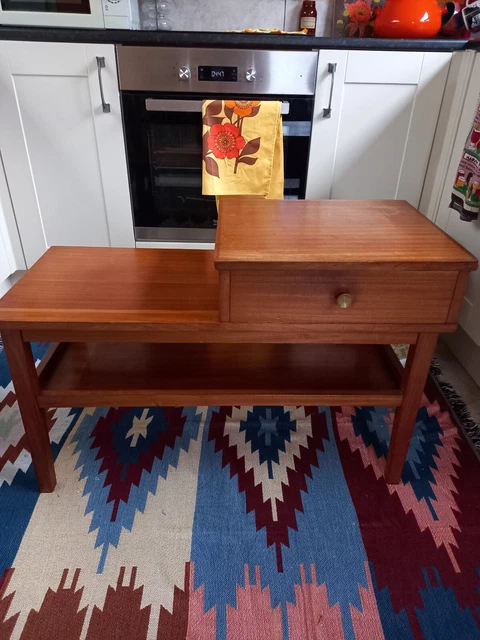VINTAGE MCM 60S 70s Telephone Table with Draw (Collection Only) £9.04 ...