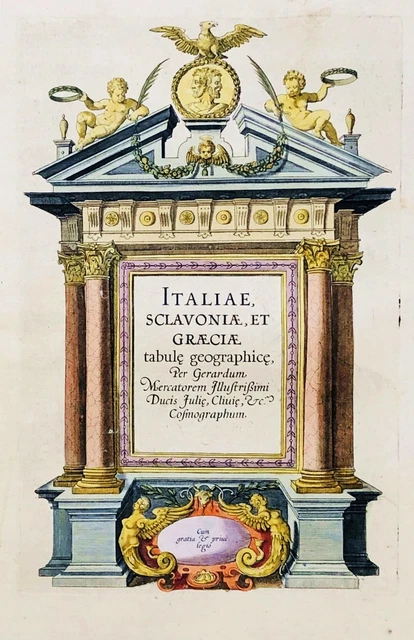 ATLAS MERCATOR ITALIE Grèce Italie Grèce Titre Gravure 1606 EUR 137,98 ...