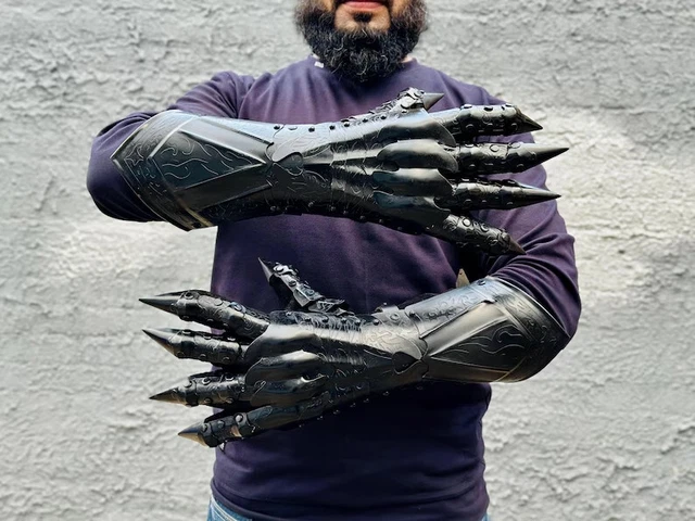 MEDIEVAL NAZGUL ETCHING Gloves Set | Medieval Knight Gothic Gauntlet ...