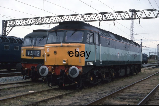 35MM RAILWAY SLIDE- BR Diesel Electric Loco Class 47. 47833 @ Crewe ...