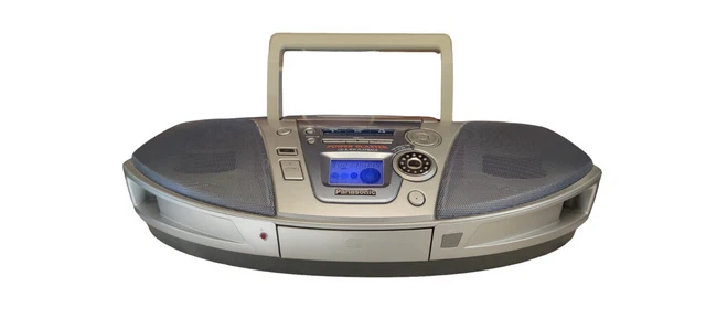 PANASONIC RX-ES27 PORTABLE Stereo CD System Boombox Silver Genuine ...