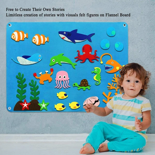 DIY FELT BOARD Toys Toddler Montessori Story Board Toy Cartoon Farm ...