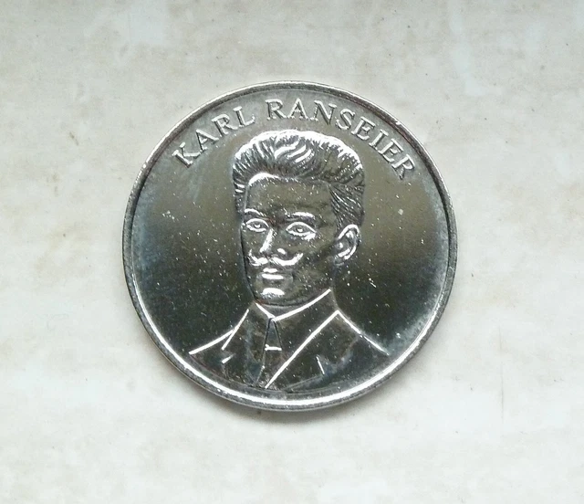 MONETA COMMEMORATIVA 100 anni commemorazione di KARL RANSEIER rara e ...
