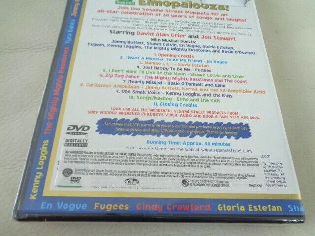 SESAME STREET BRAND New DVD Elmopalooza! NTSC Jimmy Buffett Mighty ...