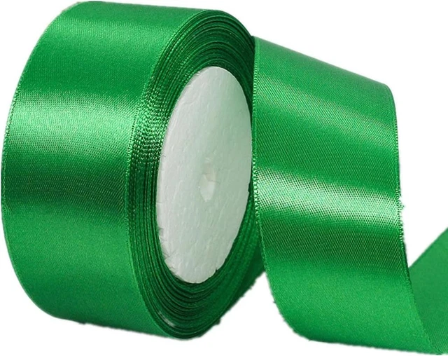 40MM GREEN RIBBON for Gift Wrapping 22M, Double Sided Satin Ribbon ...