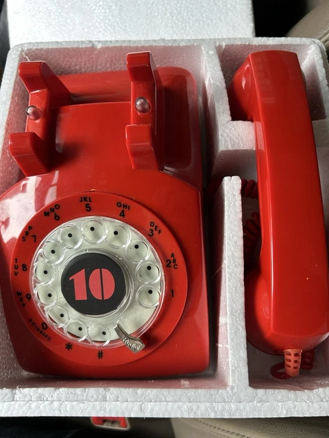 RED ROTARY DIAL Telephones 1980'S Classic Old Style Retro Landline Desk ...