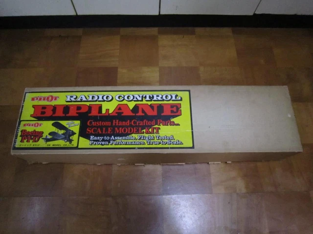 OK MODEL RADIO Controlled Airplane Biplane Balsa Boeing Pt-17 Engine ...