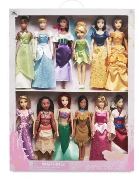 DISNEY PRINCESS DOLLS 12 piece 30cm doll set, Brand New In Presentation ...