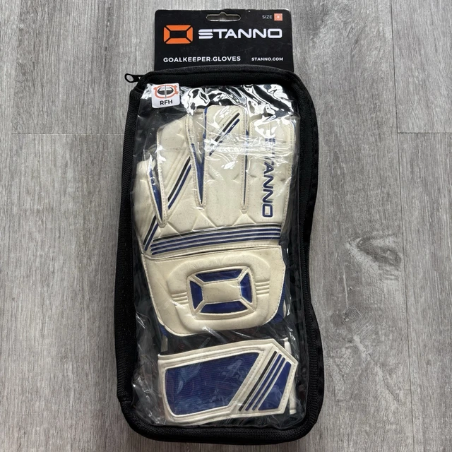 STANNO ULTIMATE GRIP Aqua Goalkeeper Gloves Size 8 RRP £59 White Blue ...