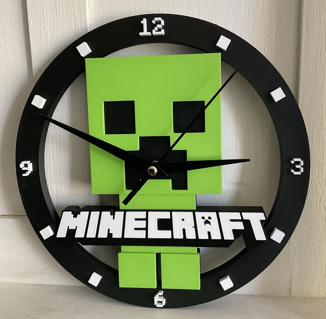 MINECRAFT WALL CLOCK 3D printed battery powered £26.72 - PicClick UK