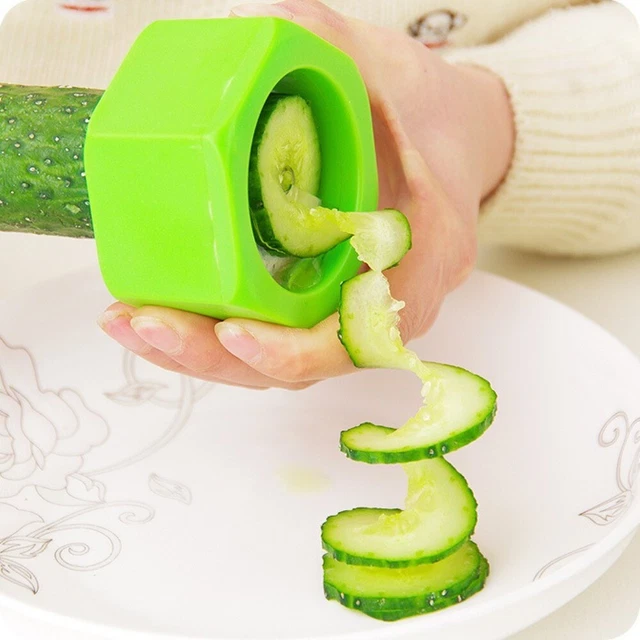 MULTIFUNCTIONAL SPIRAL CUCUMBER Slicer Mini Peel Cutter Kitchen Gadgets ...
