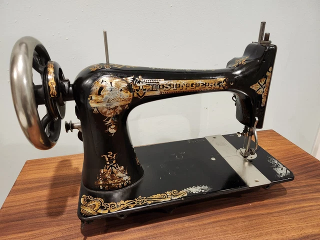 ANTIQUE 1894 SINGER Treadle Sewing Machine Head Sphinx 27 Sews A1 Fully ...