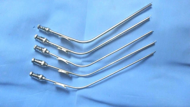 ENT MASTOID SUCTION canula with stillete- size - 1,2,3,4,5mm set of 5 ...