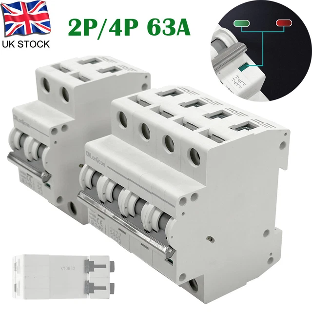 CIRCUIT BREAKER 63A Photovoltaic Curve Solar MCB 2P/4P 63A DC 500V/ DC 1000V UK £10.99 - PicClick UK