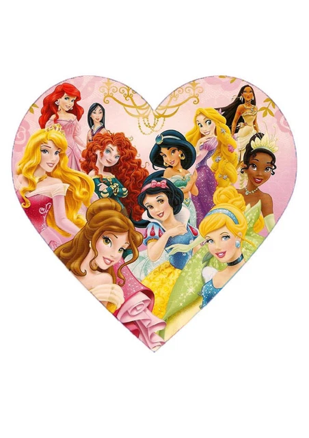 DISNEY PRINCESS EDIBLE CAKE TOPPER PARTY RICE PAPER HEART SHAPE £3.60 ...