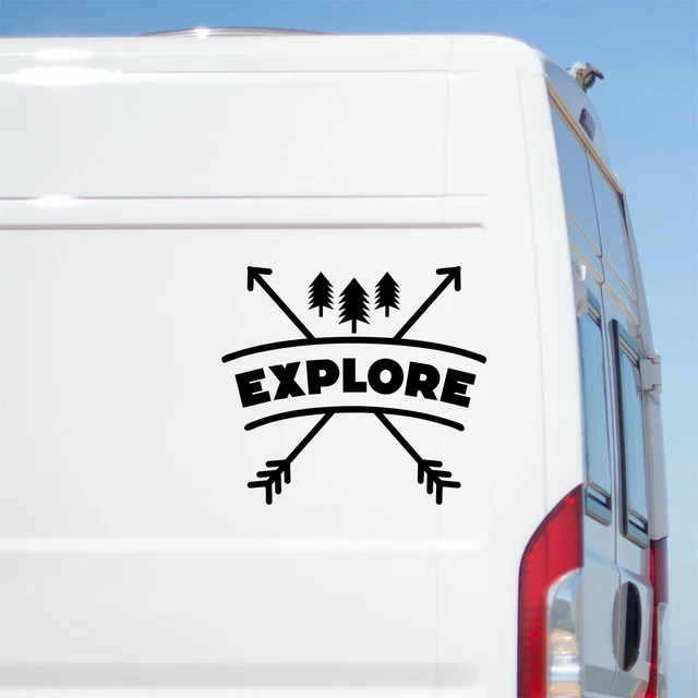 EXPLORE LARGE CARAVAN Sticker Motorhome Camper Van Horsebox 4X4 Truck ...