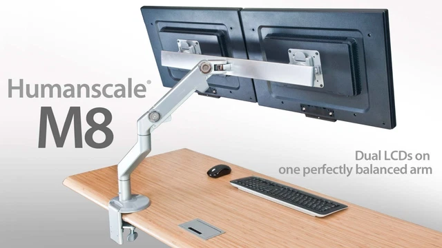 HUMANSCALE M8 DUAL Monitor Arm silver/gray 1 of 14 £86.90 - PicClick UK