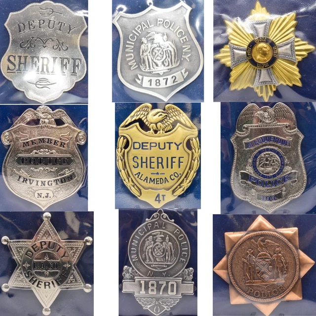COLLECTION OF US American Police Deputy Sheriff Badges Gode £299.95 ...