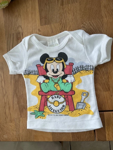 VINTAGE RARE WALT Disney 1984 Mickey Mouse lifeguard baby vest newborn ...
