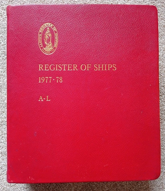 LLOYDS REGISTER OF Shipping 1977-78 Register of Ships A-L Hardback Book ...