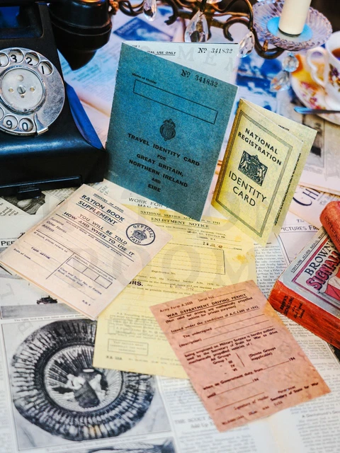 1940'S-WW2-REENACTMENT-REPLICA MILITARY DOCUMENT & Ration Book 5 item ...