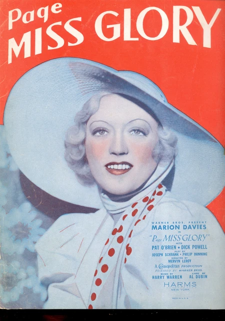 PAGE MISS GLORY Sheet Music "Page Miss Glory" Marion Davies EUR 25,32 ...
