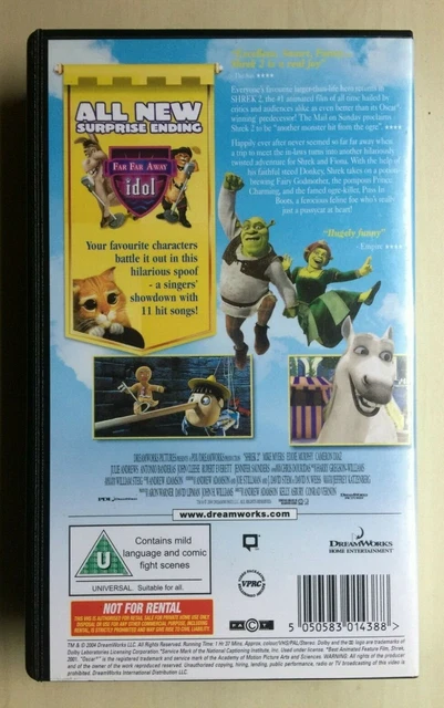 SHREK 2 - Dreamworks - Vhs Video EUR 11,55 - PicClick DE