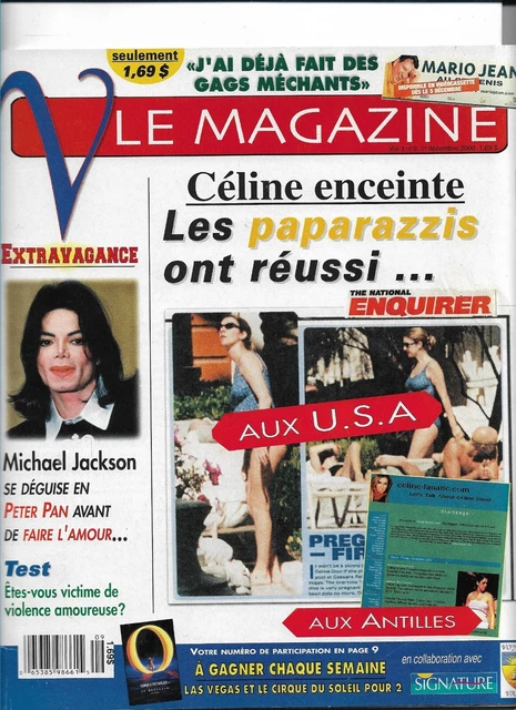 V LE MAGAZINE Céline Dion Enceinte-Michael Jackson-France D'amour-Daniel Hétu EUR 2,03 - PicClick FR