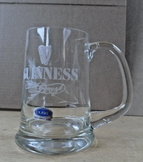 VINTAGE GUINNESS PINT Duiske glass tankard- Irish Handcut glass ...