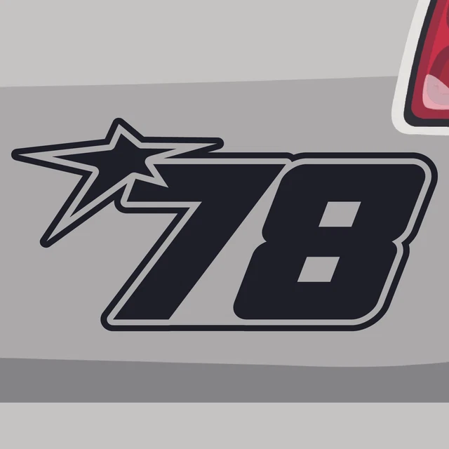 STARTNUMMER 78 AUFKLEBER Race Sticker Decal Zahl Sieben Auto Bike Decal ...