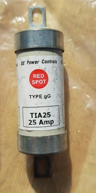 GE POWER RED Spot fuse TIA25 25a 80kA 660v AC 40kA 460v DC Type gG New ...