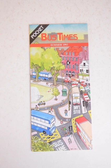 BUS COACH ROUTE Map Brighton Pocket Bus Times Summer 1993 £4.00 ...