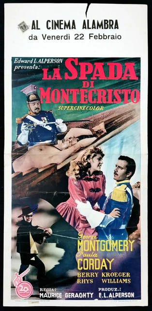 LA SPADA DI MONTECRISTO locandina poster Montgomery Sword of Monte ...