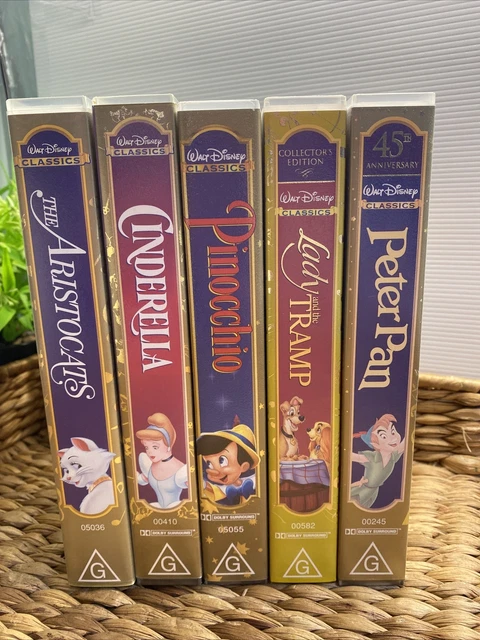 CLASSIC VHS MOVIES Disney Limited Released X 5 Peter Pan,lady N Tramp ...