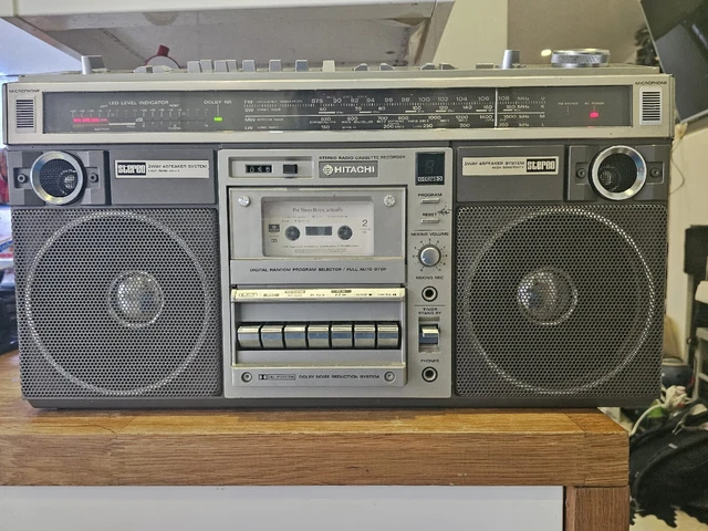 VINTAGE 80S HITACHI TRK-8190 ghetto blaster boombox - New Belts! £250.00 - PicClick UK