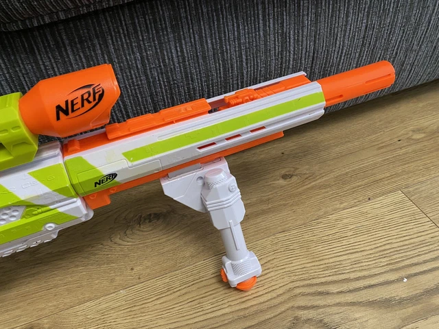 NERF MODULUS WHITE Longstrike Sniper Blaster Cs-6 RARE 2x Mags Scope ...