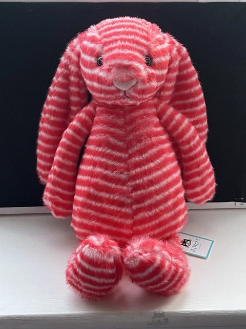 BNWT JELLYCAT MEDIUM Christmas Bashful Evey Bunny Soft Toy Red White ...