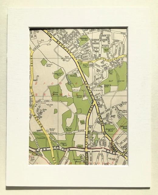 ANTIQUE 1960S LONDON Map - Mounted - BICKLEY, BROMLEY, KENT £9.99 ...