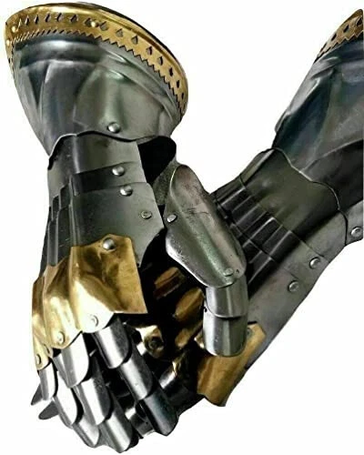 MEDIEVAL GOTHIC GAUNTLETS Knight Crusader Armor Gauntlet Steel ...