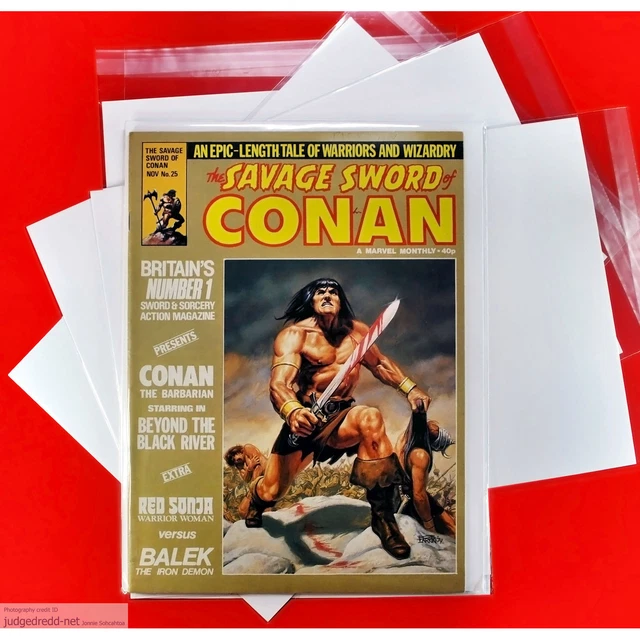 COMIC BAGS ONLY -A4 Size0 Fits Savage Sword of Conan UK Marvel Comics x ...